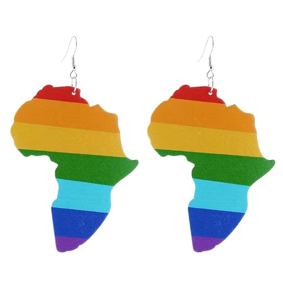 Passion of Essence | Jewelry | Multi Color African Map Wooden Drop ...